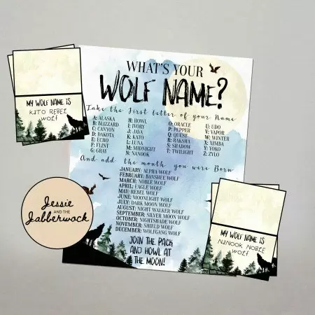What's your Wolf Name? Game Printable