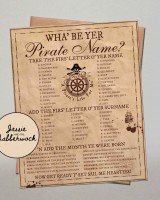 What's your Pirate Name? Game Printable