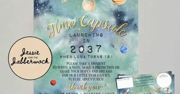 Space, Rocket, Planets Time Capsule