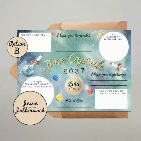 Space, Rocket, Planets Time Capsule