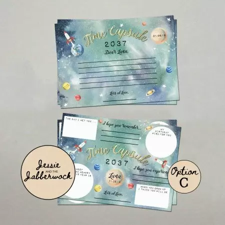 Space, Rocket, Planets Time Capsule